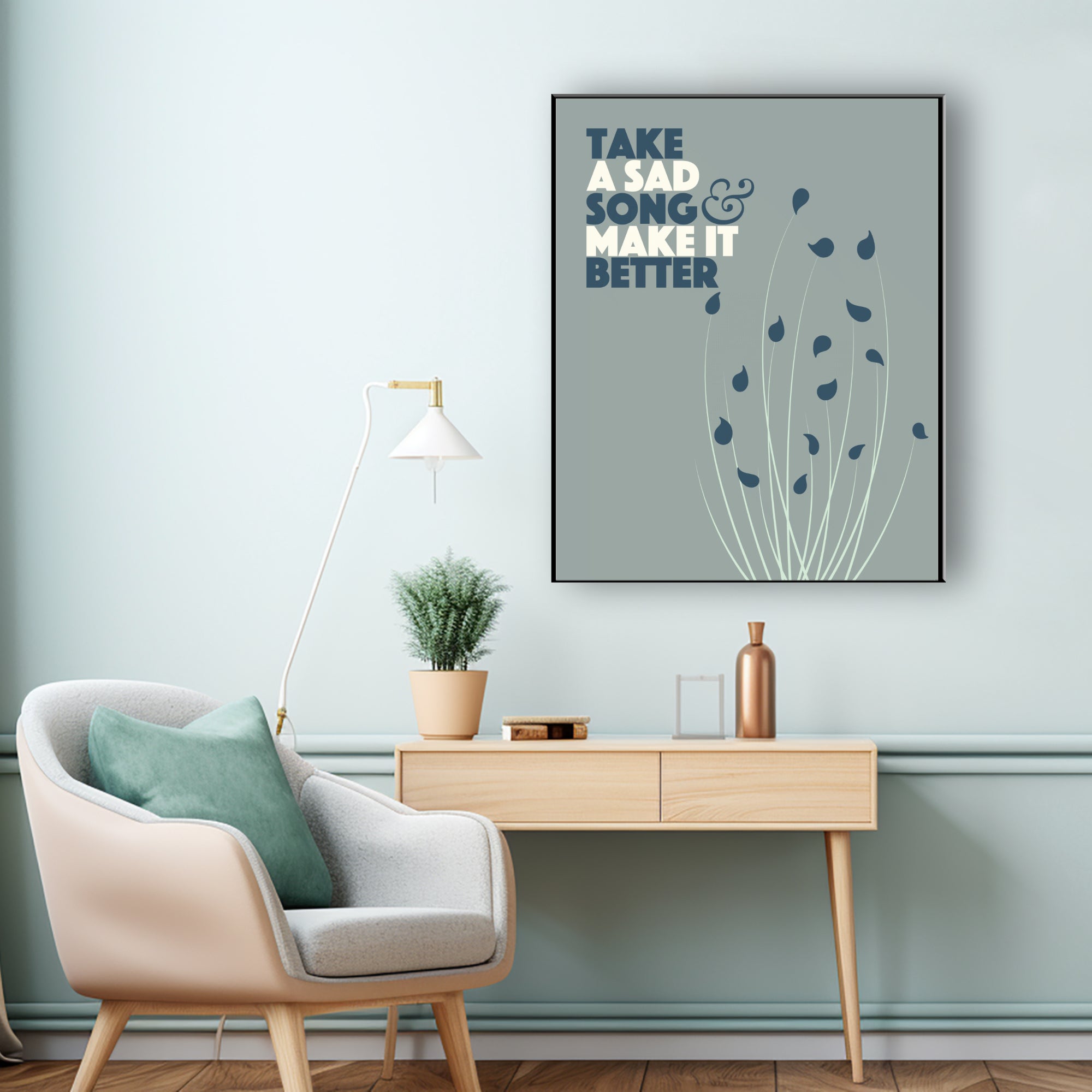 Song Lyric Wall Art Decor - Pop Rock Music Quote - Classic Rock Tunes ...